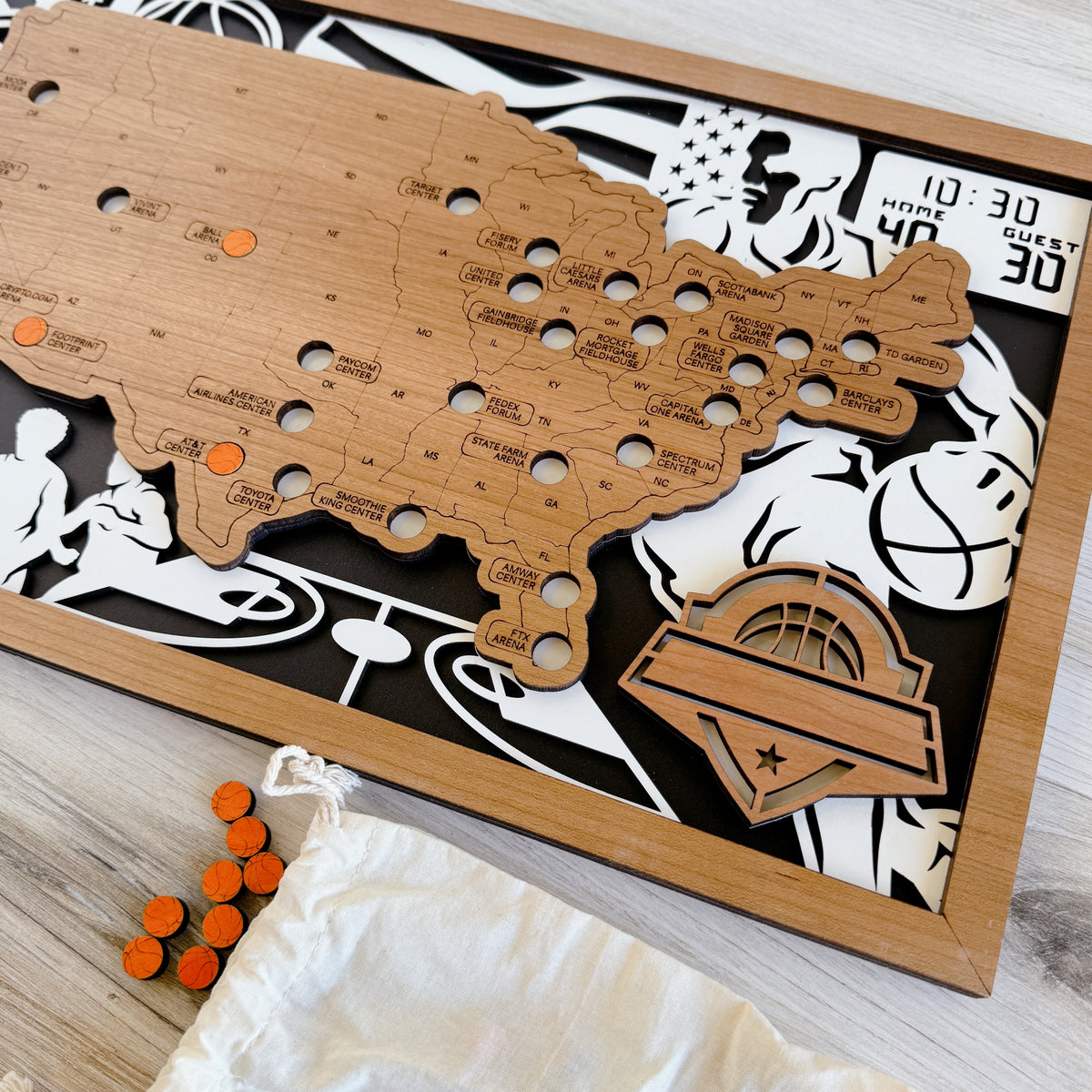 Basketball Arena Travel Map – Desert Pine Designs