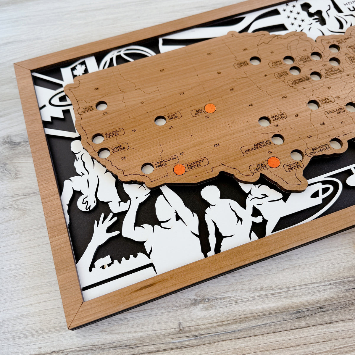 Basketball Arena Travel Map – Desert Pine Designs