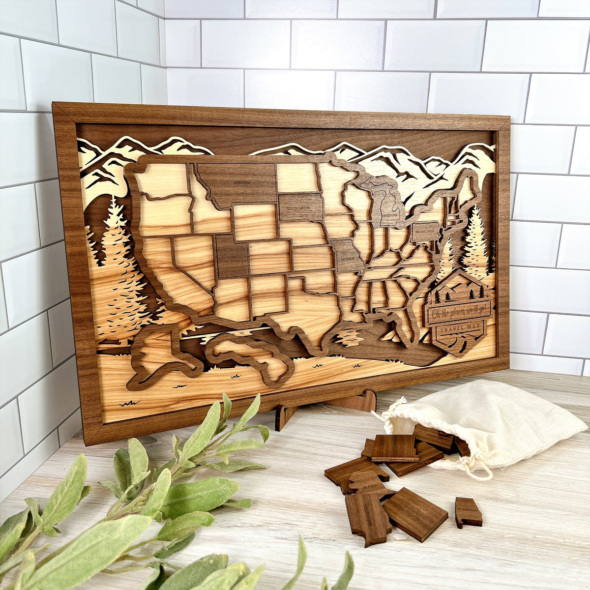 USA Travel Map - Laser Cut Travel Map – Desert Pine Designs